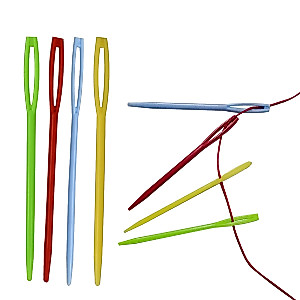48pcs 2.7 "Large Eye Plastic Sewing Needles Yarn Needles Safety Lacing Needles Children Safety Learning Needles Applicable to Children Craft Needles Project，4 Colors