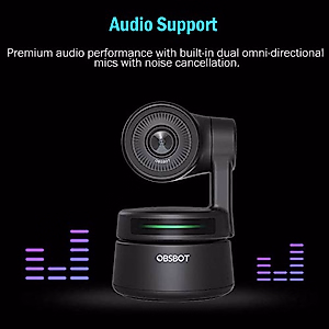 OBSBOT Tiny PTZ Webcam, AI-Powered Framing & Autofocus, Full HD 1080p Webcam with Auto-Exposure Zoom Power Gesture Selfie Video Camera for Online Class/Meeting Live and Streaming