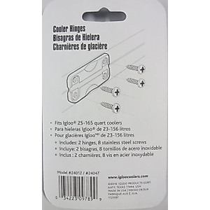 Igloo 24012 Plastic Hinges for Ice Chests (1-Pair), White, Standard Size, Contain UV Inhibitors
