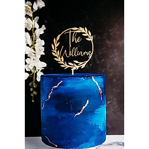 Wedding Custom Personalized Acrylic Wood Cake Topper, Hexagon, Geometric Cake Topper, Birthday Topper, Rustic Elegant Classic Cake Toppers