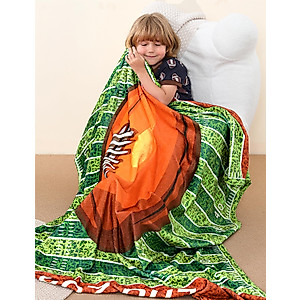 Vicimi Football Blanket for Boys Double Sided Pattern Throw Soft Flannel Footballs Gift Decor for Birthday Graduation Christmas Thanksgiving 50"x60"