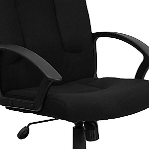Flash Furniture Mid-Back Black Fabric Executive Swivel Office Chair with Nylon Arms