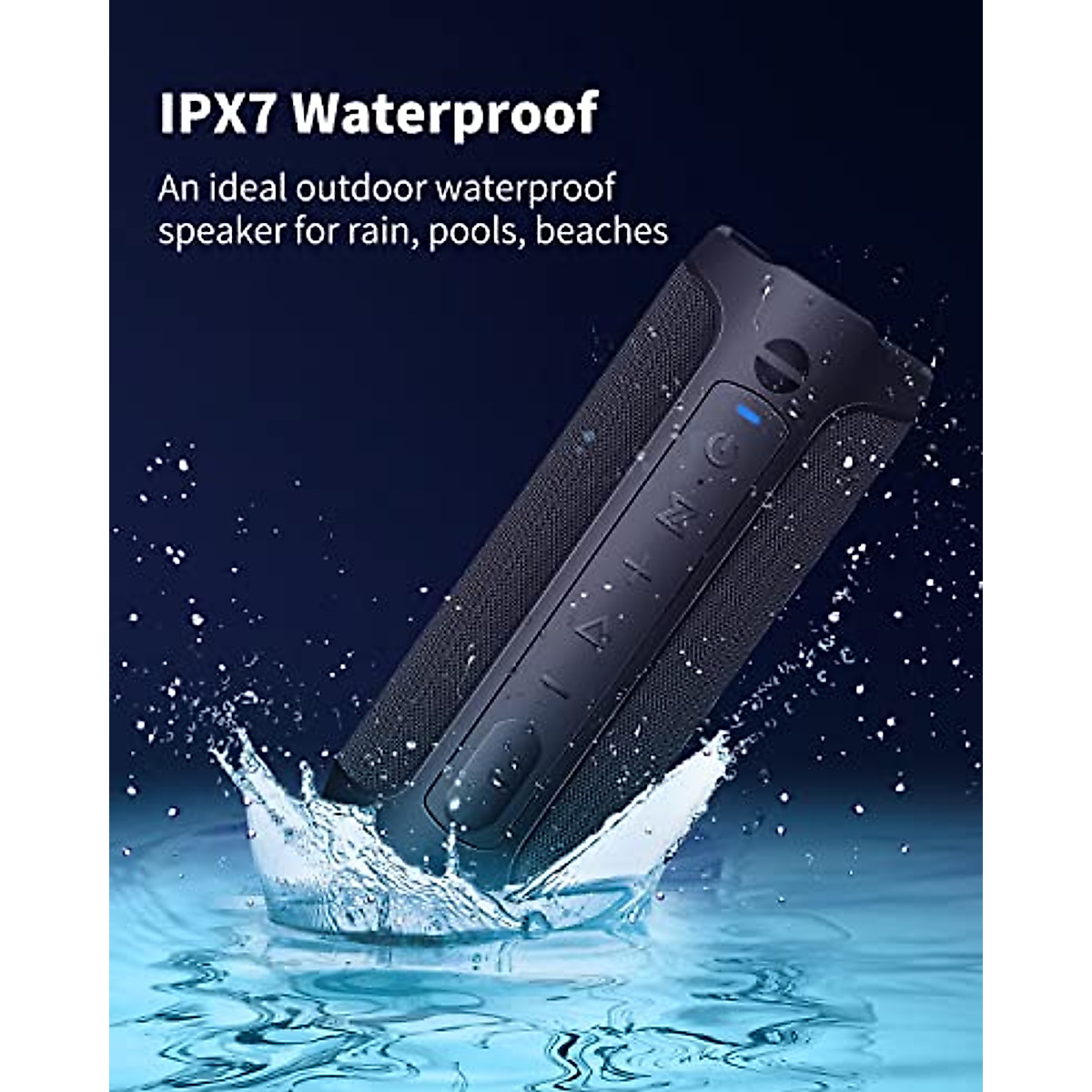 AUKTECH Bluetooth Speakers - Portable Bluetooth Speakers Wireless(100FT) with 20W Loud Stereo Sound, Deeper Bass, RGB Lights, IPX7 Waterproof, Handsfree Mic, 24H Playtime for Home Party Outdoors