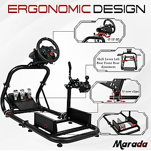 Marada Racing Sim Cockpit Stand 50mm Large Round Tube Fit for Logitech G27 G923 G920,Fanatec,Thrustmaster, Racing Simulator Cockpit, Seat,Streering Wheel,Pedal,Handbrake Not Included