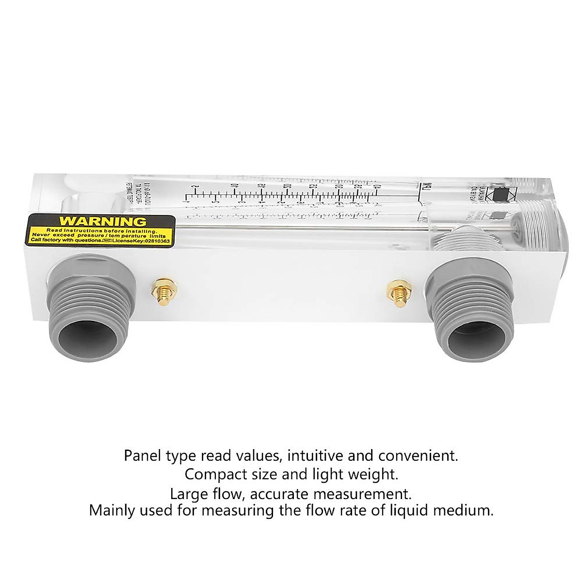LZM-25 Acylic Flowmeter, 1-10GPM Liquid Meter, Water Tube Design Liquid Flowmeter Measure, Button Panel Type Water Meter, Thread Interface, External ZG1