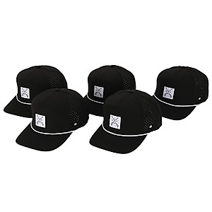 SixHats Arrow Waterproof & Sweat Proof Hat | Available in 3 Sizes | Golf Tee Holder, Black, Medium-Large