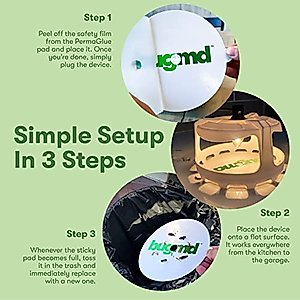 BugMD Termination Station Pest Trapper - Flea Trap with Light and Refills, Sticky Trap for Ants, Cockroaches, Tick and Flea, Bug Catcher, Roach Trap