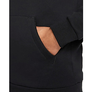 Nike Men's Air Jordan Pullover Hoodie Sweatshirt (Black/White/Jumpman Logo, Medium)