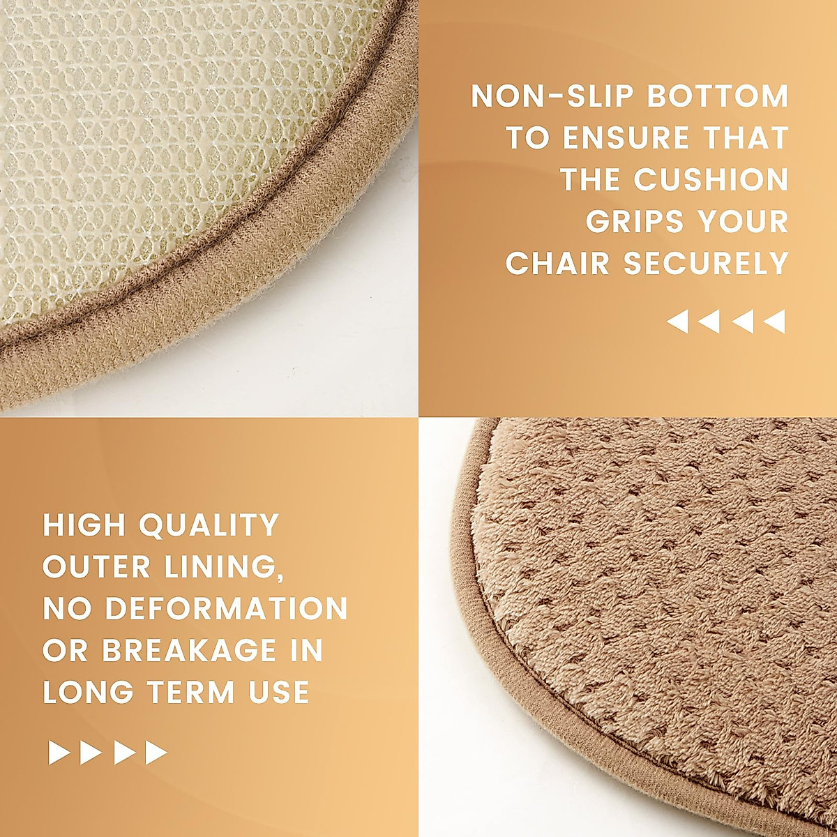 BSAOUTZ Seat Cushions for Dining Chair 4 Pack, 16×16 Kitchen Chair Cushions, Non Slip Washable Chair Pad for Kitchen Chair, Rocking Chair, Outdoor Chair, 16x16 Taupe