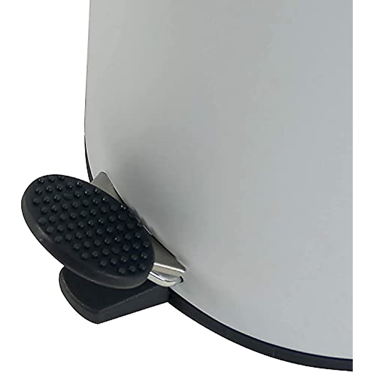 Kela Bathroom Trash Can with Soft Close, Step-On Lid, White, 1.3 Gallons, 10 inches Tall, Small Waste Basket