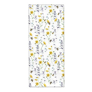 Hand Towel Spring Flower Bumble Bee for Bathroom Kitchen Microfiber Fingertip Bath Towels 12 x 27.5 Inch Soft Decorative Home Hotel Gym Laundry Room