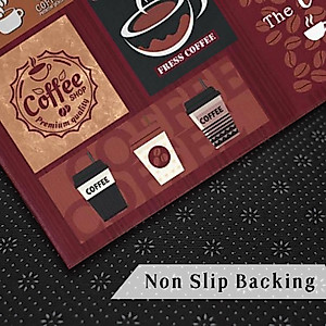 Black and White Kitchen Rugs, Farmhouse Kitchen Rugs, Fun Kitchen Rug with Words, Kitchen Standing Mats, Kitchen Runner Rugs Non-Skid Washable, Kitchen Sink Rug, Black Kitchen Mats for Floor 2 Piece