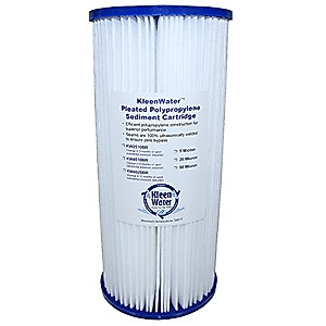 KleenWater Filters Compatible with WPCFF975, FM-BB-10-5, ECP5-BB, W5CPHD, FXHSC AND WHKF-WHPLBB, KleenWater 4510BR Pleated Water Filter Replacement Cartridges, Dirt Rust and Sediment Filtration, Set of 4