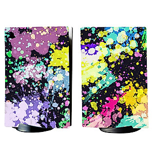 PlayVital Watercolour Splash Full Set Skin Decal for ps5 Console Digital Edition, Sticker Vinyl Decal Cover for ps5 Controller & Charging Station & Headset & Media Remote