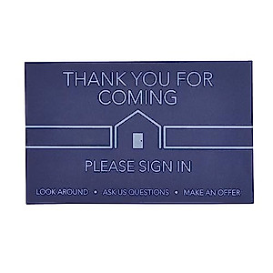 2 Pack Sign in Book for Open House Visitors, Guest Registry with 2 Pack Realtor Tent Cards for Real Estate Agent Supplies, Home Sale Business (Navy Blue, 8.5x11)