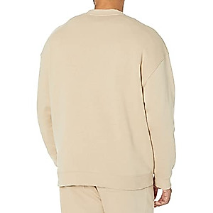 Amazon Essentials Men's Oversized-Fit Crewneck Sweatshirt (Available in Big & Tall), Tan, Large