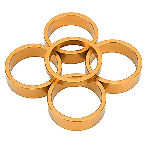 5 Pieces Mountain Bike Front Fork Washer, Stem Headset Spacer Fork Gasket(Gold)