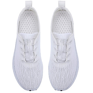 Racqua Mens Womens Lightweight Quick Drying Aqua Water Shoes Athletic Sport Walking Shoes Swimming Shoes White 7 Women/6 Men