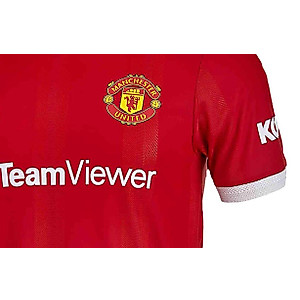 Ronaldo #7 Men's Man United Home Authentic Soccer Jersey 2021/22 (X-Large) Red