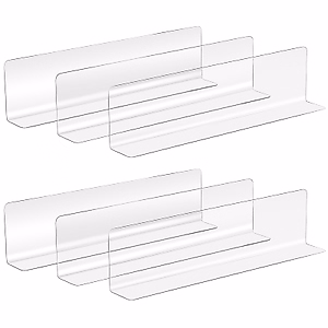 Yardwe 20pcs Partition Plate Kitchen Cabinet Shelves Cabinet Shelf Rack Magnetic Shelves T Shape Shelf Divider Clear Acrylic Shelf Dividers Supermarket Shelf Divider Plastic Shelf Divider