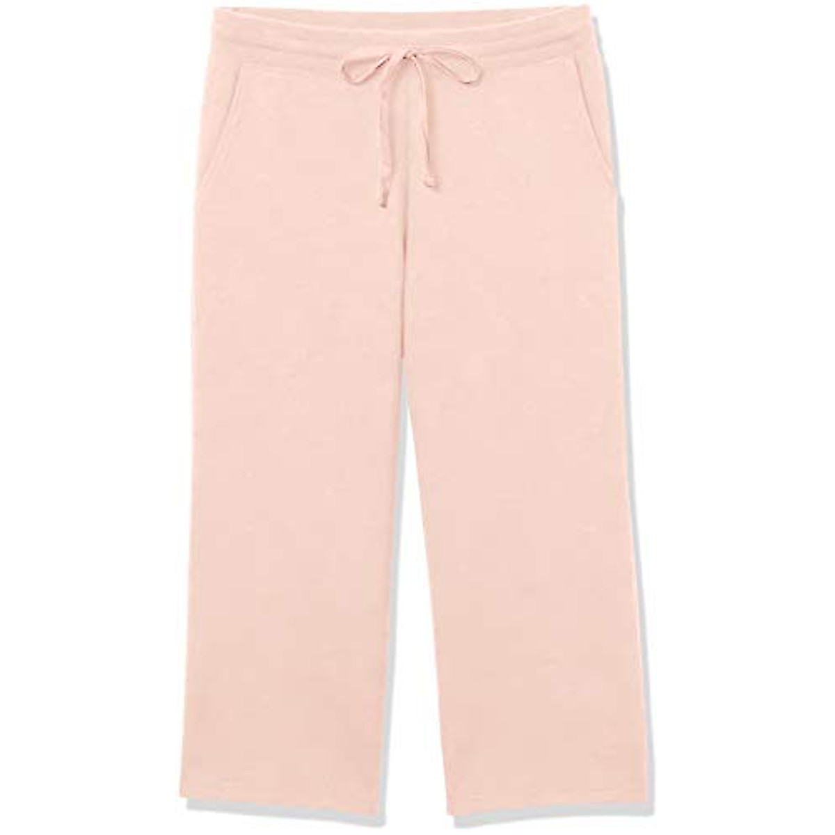 Amazon Essentials Women's French Terry Fleece Wide-Leg Crop Sweatpant, Light Pink, Large