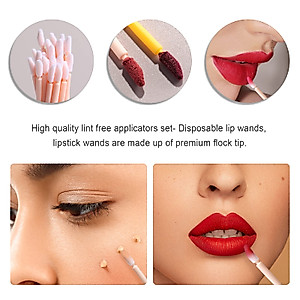 BS-MALL Disposable Lip brush Bendable Concealers Eye Shadows Lip Nail art 200 Pcs Set (Pink & Yellow)