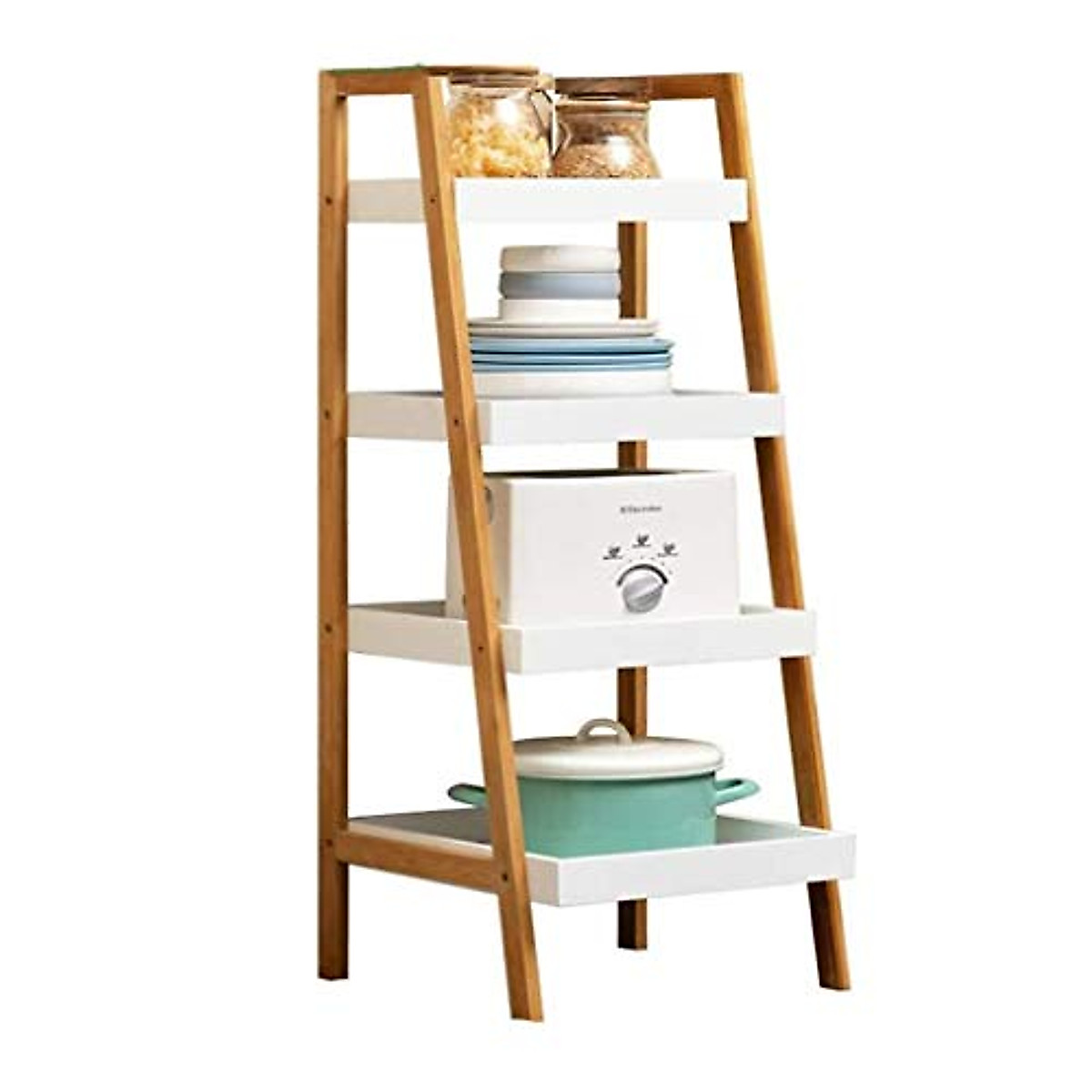 GELTDN 4 Shelf Bookcase, Multifunctional Ladder-Shaped Plant Flower Stand Rack Bookrack Storage Shelves, Perfect Storage, for Home Office Use