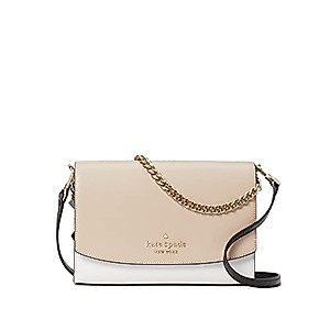 Kate Spade New York Carson Leather Convertible Crossbody Shoulder Bag Handbag, Warm Beige Multi