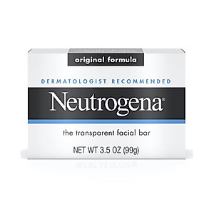 Neutrogena Original Gentle Facial Cleansing Bar with Glycerin, Pure & Transparent Face Wash Bar Soap, Free of Harsh Detergents, Dyes & Hardeners, 3.5 oz (Pack of 6)