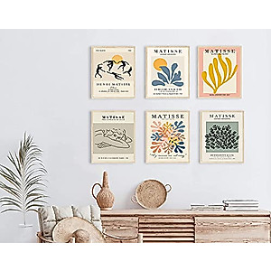 kisswen Matisse Canvas Wall Art Matisse Poster Pictures Aesthetic Henri Matisse Prints Artwork Flower Market Wall Decor (12x16inx6p-Unframed)