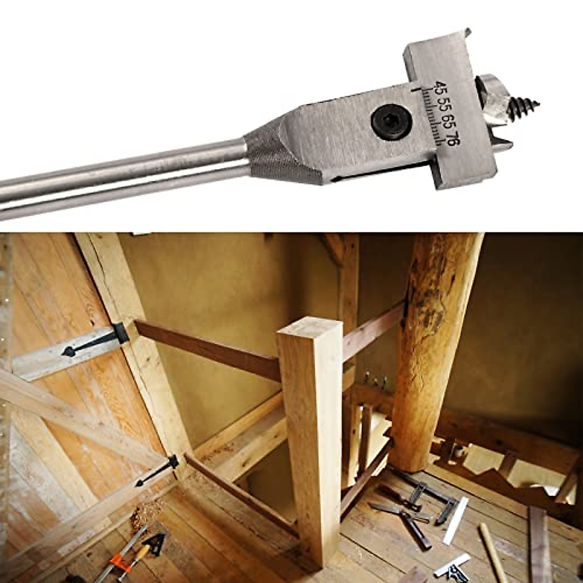 22-76Mm Adjustable Spade Bit Expansive Flat Woodworking Boring Drill Bit Set