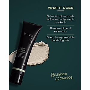 Buttah Skin by Dorion Renaud Tea Tree & Aloe Exfoliating Scrub 3oz - Multi-Tasking Cleanser - Tea Tree Oil & Kaolin Clay Treatment - Naturally Based Skin Care for Men & Women - Black-Owned Skincare