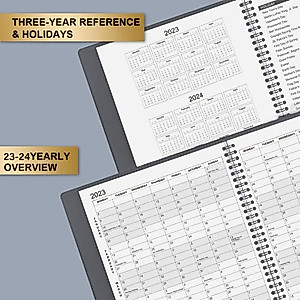 2023-2024 Monthly Planner- Monthly Planner 2023-2024 with Leather Soft Cover, July 2023 - June 2024, 9'' x 11'', Calendar Planners 2023-2024 with Monthly Tabs, Twin-Wire Binding, Inner Pocket, Contacts and Passwords