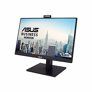 ASUS 23.8” 1080P Video Conferencing Monitor (BE24EQSK) - Full HD, IPS, Built-in Adjustable 2MP Webcam, AI Noise-canceling Mic, Speakers, Eye Care, DisplayPort, HDMI, Wall Mountable, Height Adjustable
