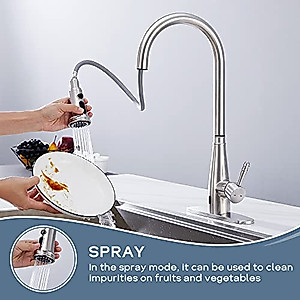 ARRISEA Touchless Kitchen Faucet with Pull Down Sprayer Motion Sensor Smart Activated Hands-Free Kitchen Sink Faucet Brushed Nickel