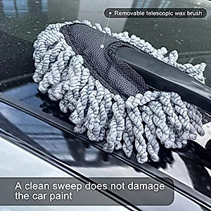 jeseny 2 PCS Car Dusting Brush, Soft Microfiber Car Interior Exterior Wash Detail Wax Drag, 11.4" No Dead Space Cleaning Brush, Suitable for Car Windows Motorcycle Dashboard Vents (Black & Grey)