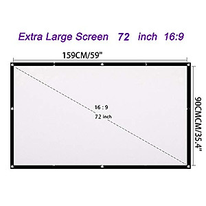 Ochine Projector Screen Home Projection Movies Screen Outdoor Indoor Support Double Sided Projection Foldable Anti-Crease Portable Home Theater Screens for Home, Party, Office, Classroom