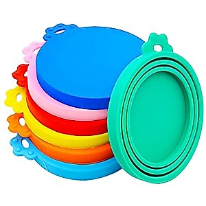 MYYZMY 7 Pcs Pet Can Covers, Food Can Lids, Universal BPA Free Silicone Can Lids Covers