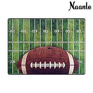 Naanle Sport American Football Non Slip Area Rug for Living Dinning Room Bedroom Kitchen, 5' x 7'(58 x 80 Inches), Sport Nursery Rug Floor Carpet Yoga Mat
