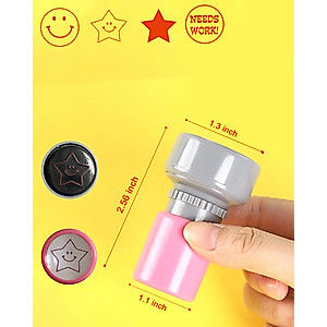 Pack of 4 Sorted Teacher Stamp BOYIDEW Self-Inking Rubber Stamps Pre-Inked Review Photosensitive Star Stamps for Teachers Education Grading