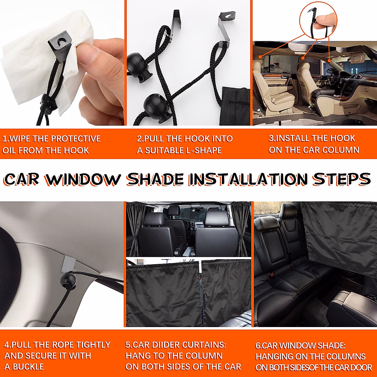 Tallew 12 Pcs Car Air Mattress Back Seat Inflatable Bed SUV Car Camping Backseat Truck Air Mattress Curtain Divider Window Shade Cover Portable Travel Sleeping Set