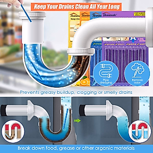 Drain Sticks Drain Stix Drainstix Drain Cleaner Sticks for Drains Drain Cleaner Sticks for Clogs Remover Eliminating Smelly Odor Sink Disposable Drain Stix As Seen On TV