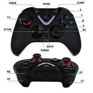 ROTOMOON Wireless Game Controller with LED Lighting Compatible with Xbox One S/X, Xbox Series S/X Gaming Gamepad, Remote Joypad with 2.4G Wireless Adapter Perfect for FPS Games (Black)