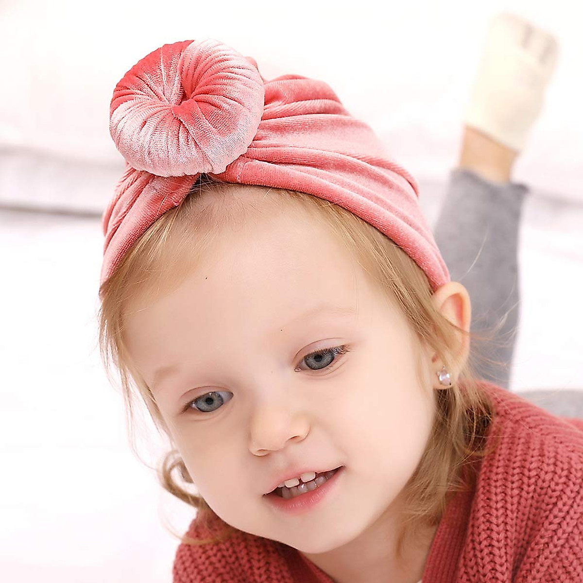 Awyjcas Newborn Baby Toddler Cotton Hat Babys Turban Kids Knotted Hat Cap Set (BB03)