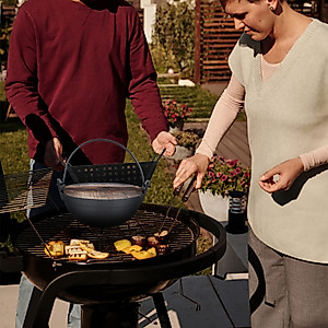 DOITOOL Japanese Sukiyaki Pot Cast Iron Nabe Tetsu Single Serving Nabe Shabu Shabu Hot Pot Sukiyaki Pan with Wooden Lid for Home Camping Picnic