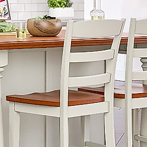 Homestyles Monarch Kitchen Island Set, With 2 Stools, Off-White
