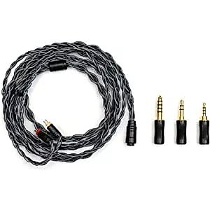 Linsoul Tripowin Noire 4 Core 24AWG OCC Upgraded HiFi Audio Cable with Detachable 3-in-1 2.5mm/3.5mm/4.4mm Plug for Audiophile Musician (0.78mm 2Pin)