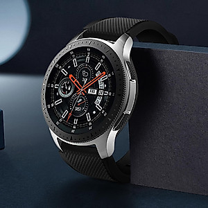 Compatible for Samsung Galaxy Watch 3 45mm Band - Gear S3 Frontier & Classic Bands/ Galaxy Watch 46mm bands, 22mm Soft Silicone Replacement Black Bands Sports Straps Breathable Men and Women