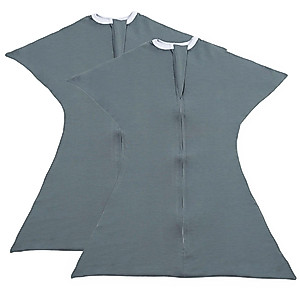 SleepingBaby Zipadee-Zip Transition Swaddle with Zipper, Polyester, Spandex - Roomy Baby Wearable Blanket for Easy Diaper Changes - Classic Grey, Small (4-8 Month) - 2 Pack