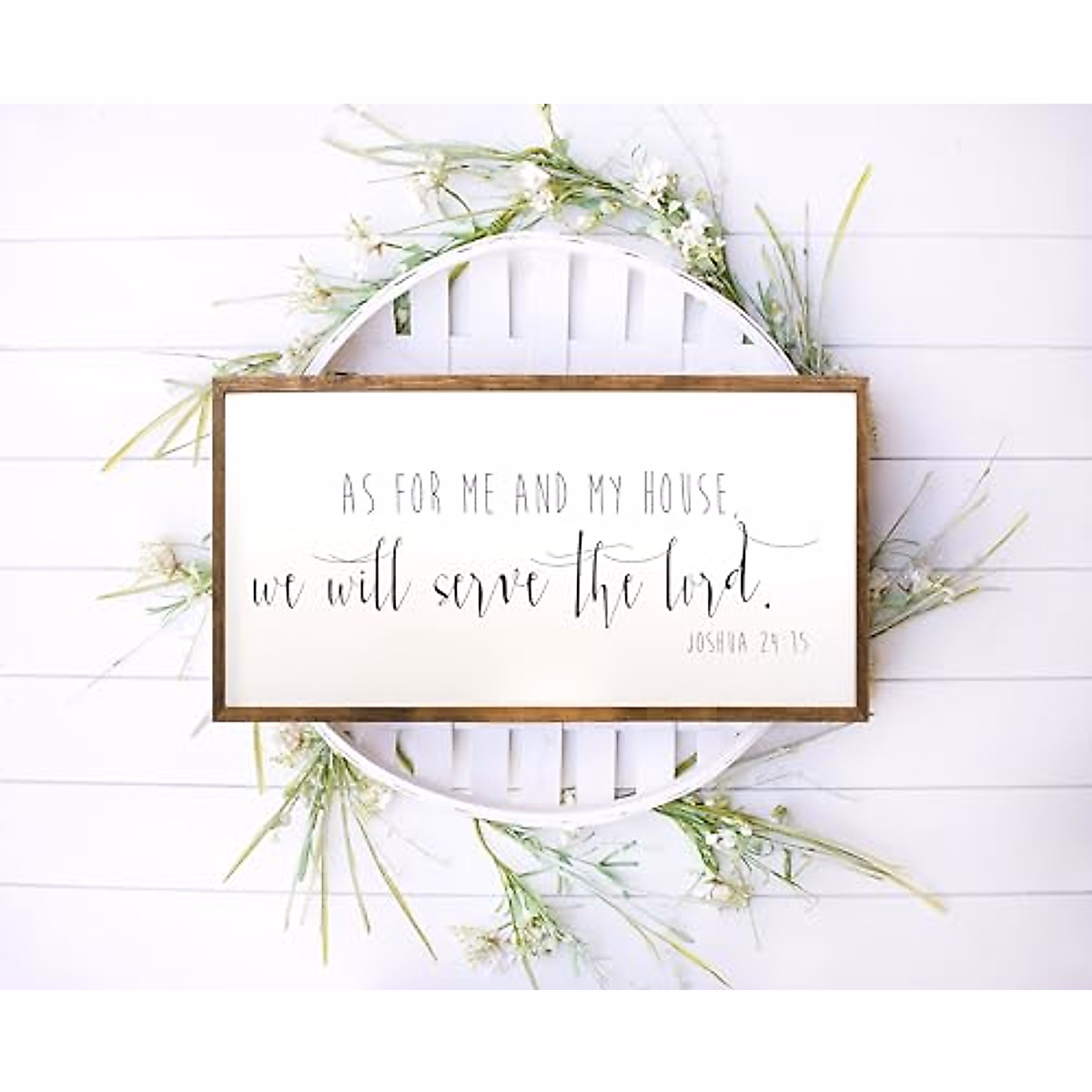 10x20 inches, As For Me And My House We Will Serve The Lord - As For Me And My House We Will Serve The Lord Sign - Scripture Wall Art - Bible Verse Sign - Wall Art Framed - Joshua 24:15
